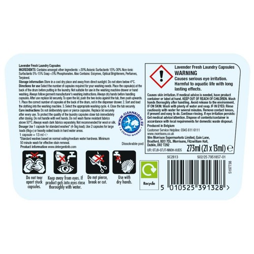 Morrisons Lavender Fresh Laundry Pods 21 Pack - Morrisons Online ...