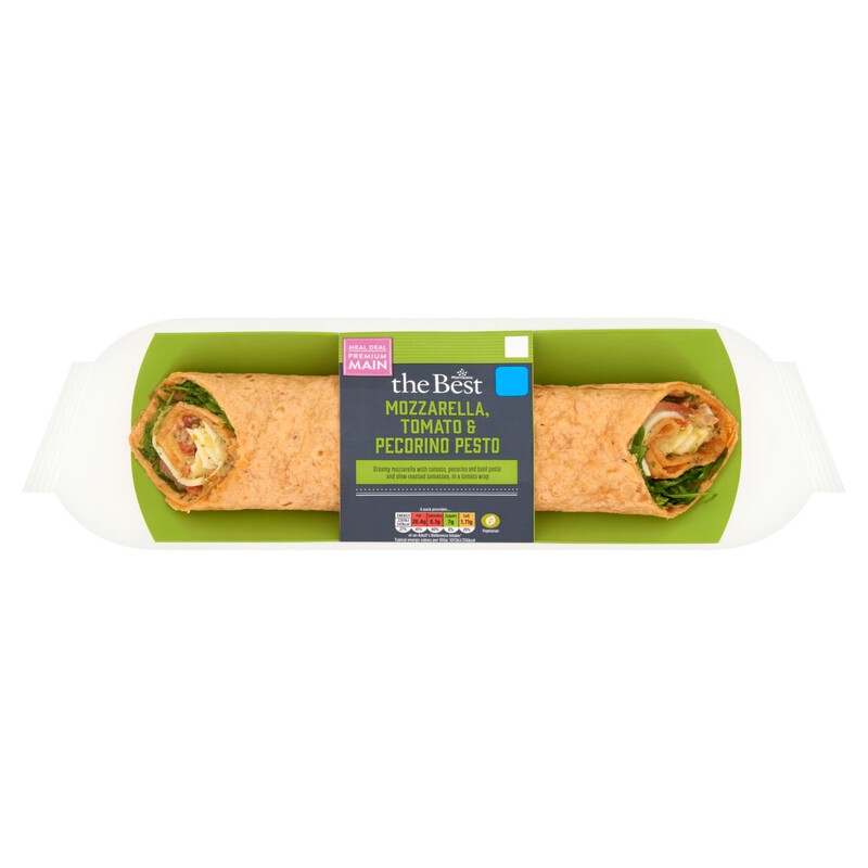 Morrisons The Best Mozzarella, Tomato & Pecorino Pesto Wrap - Morrisons ...
