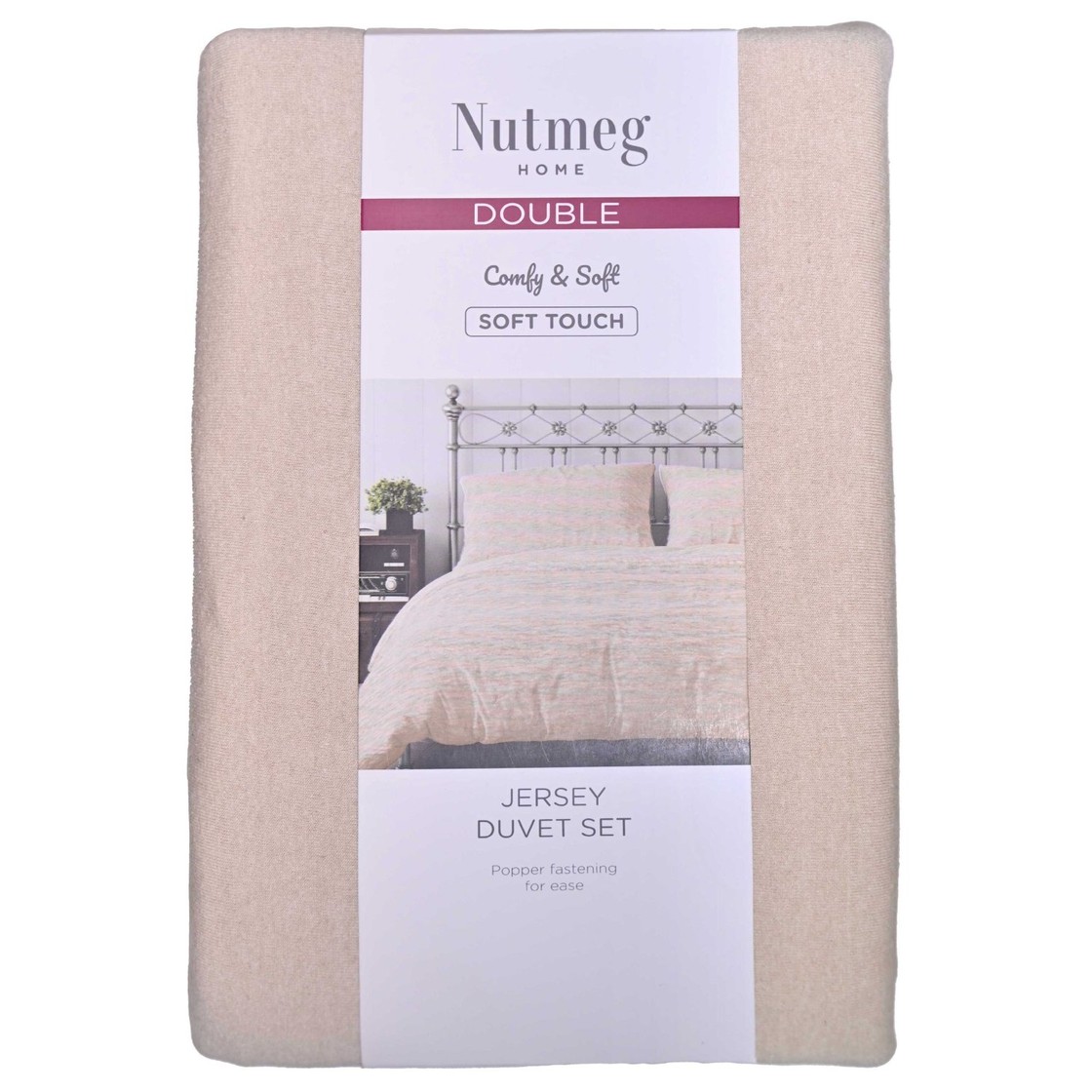 Nutmeg Home Oatmeal Jersey Duvet Set Double - Morrisons Online ...