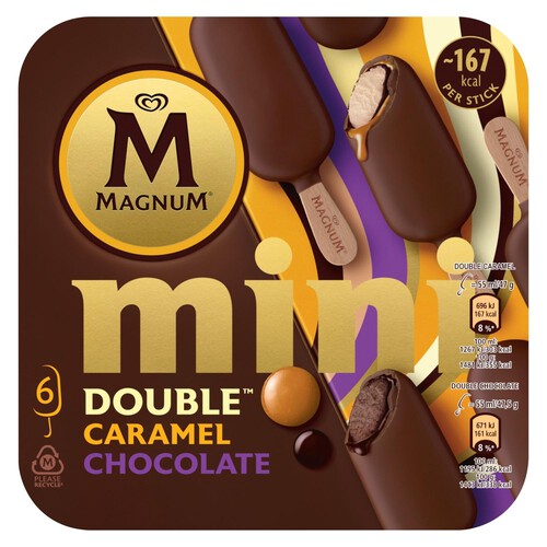Magnum Mini Double Chocolate & Double Caramel Ice Cream Sticks ...
