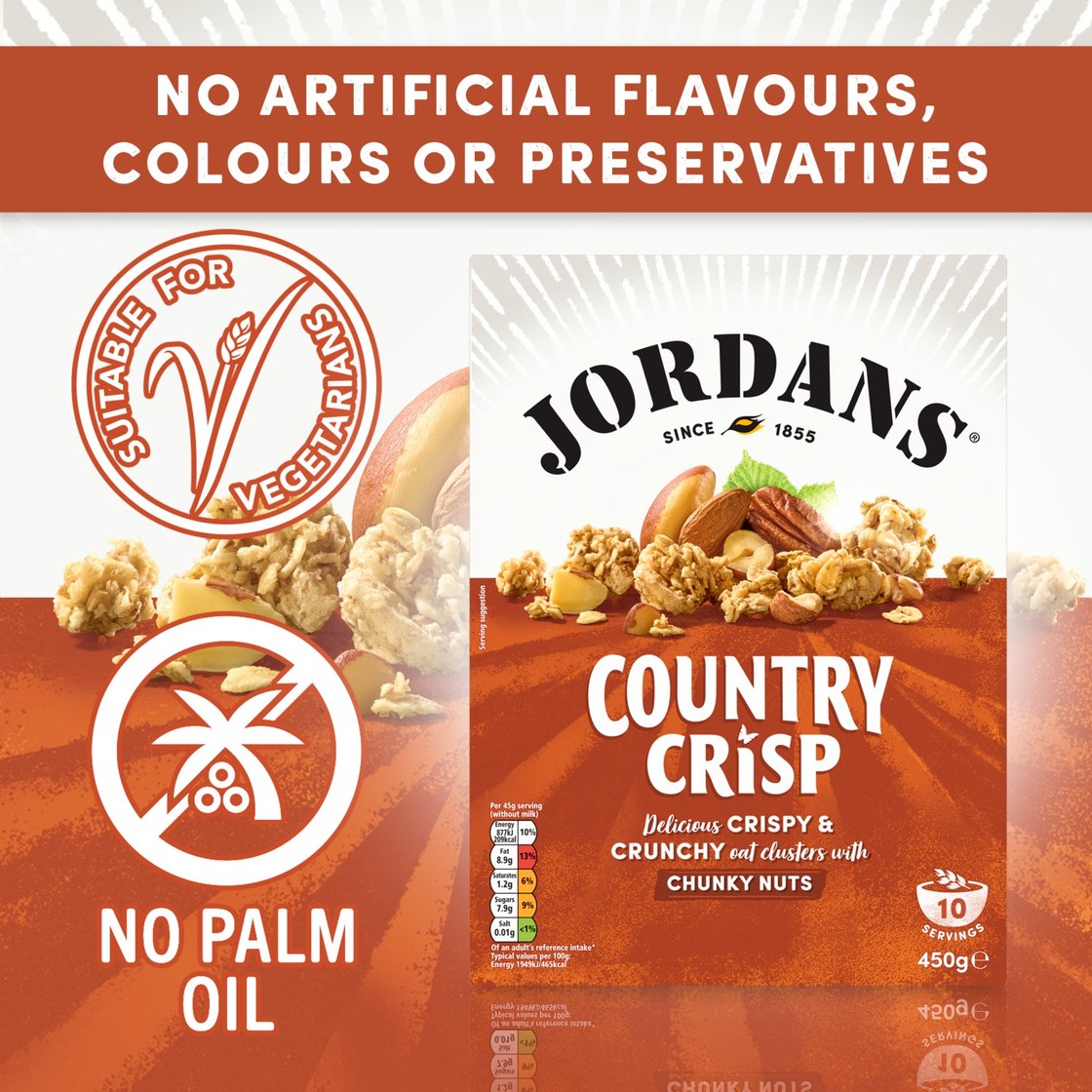 Jordans Country Crisp Chunky Nut Breakfast Cereal 450g - Morrisons ...