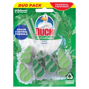 Duck Active Clean Rim Block Toilet Cleaner Duo Pine Twin Pack ...