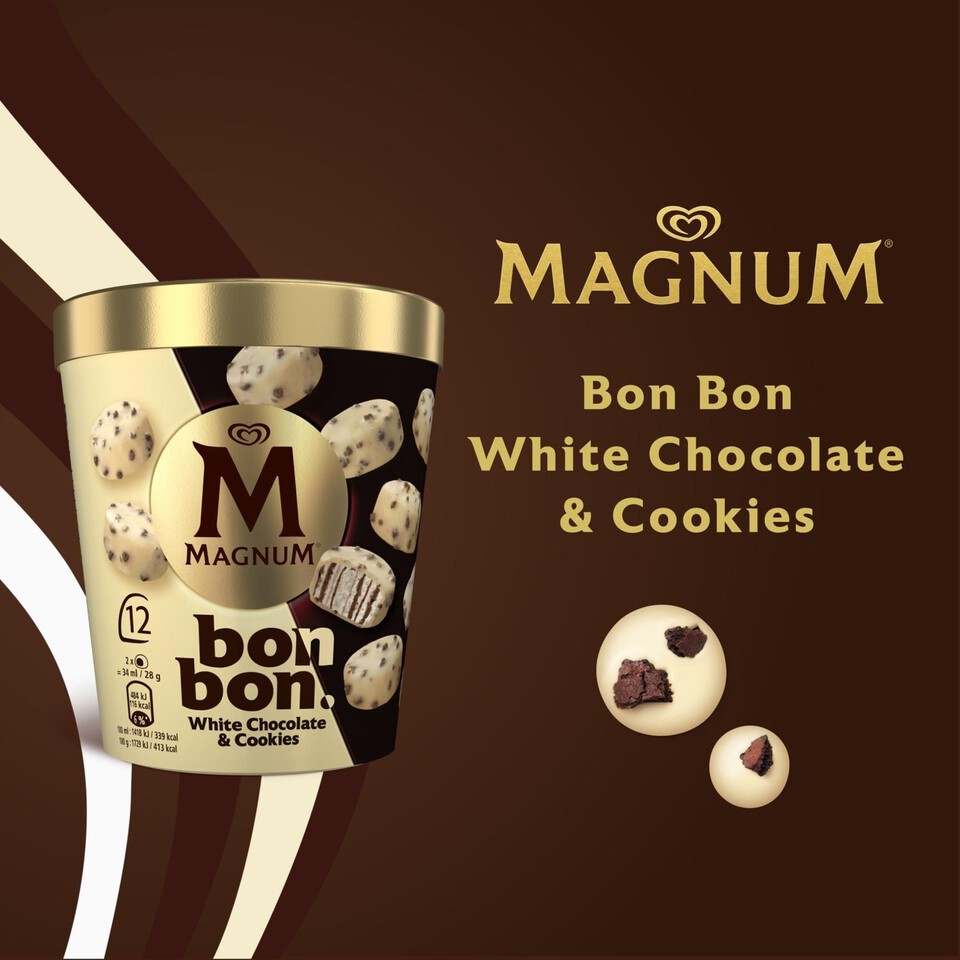 Magnum Bon Bon White Chocolate & Cookies Ice Cream Frozen Snack ...