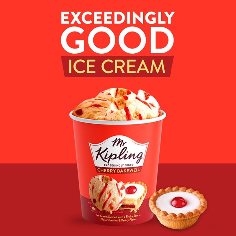 Mr Kipling Cherry Bakewell Ice Cream Tub - Morrisons Online Groceries ...