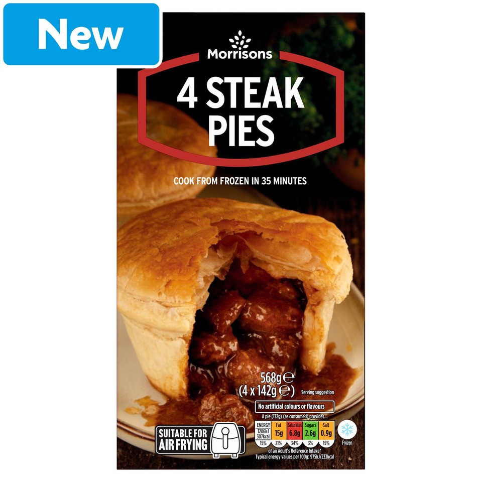 Morrisons 4 Steak Pies 568g - Morrisons Online Groceries & Offers