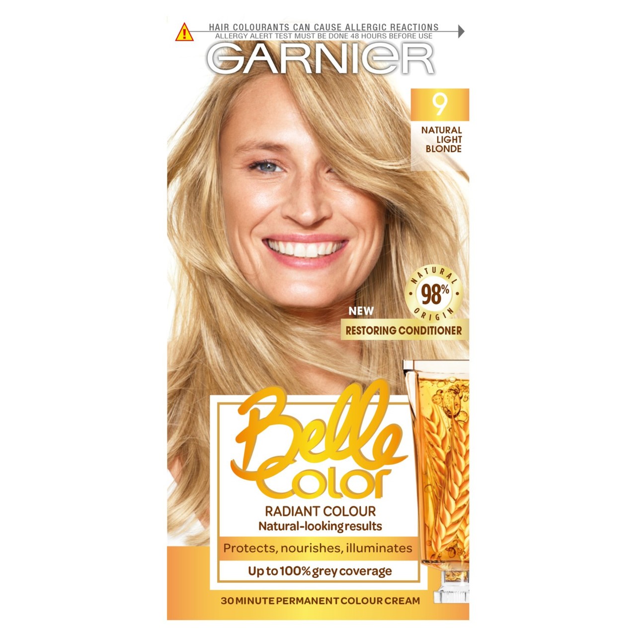 Garnier Belle Colour 9 Natural Light Blonde Permanent Hair Dye ...