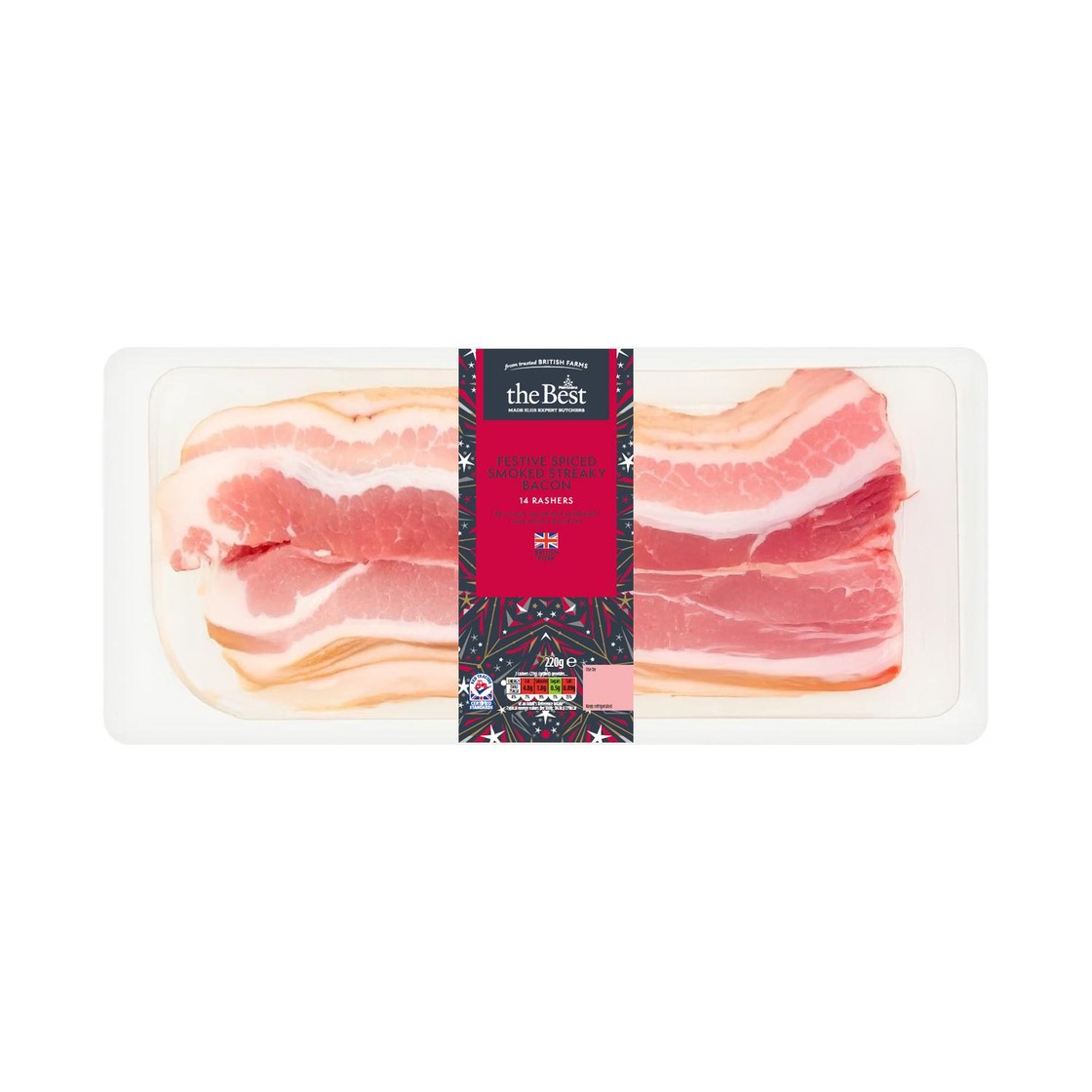 Morrisons The Best Festive Spiced Smoked Streaky Bacon 14 Rashers ...