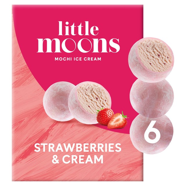 Little Moons Strawberries & Cream Mochi Ice Cream - Morrisons Online ...