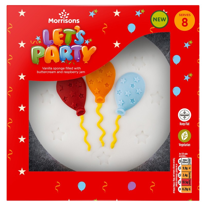 Morrisons Let's Party Celebration Cake Serves 8 - Morrisons Online ...