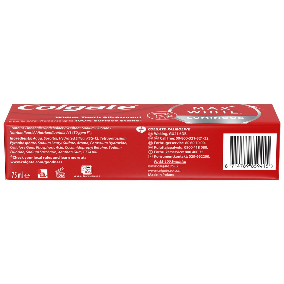 Colgate Max White Luminous Toothpaste - Morrisons Online Groceries & Offers