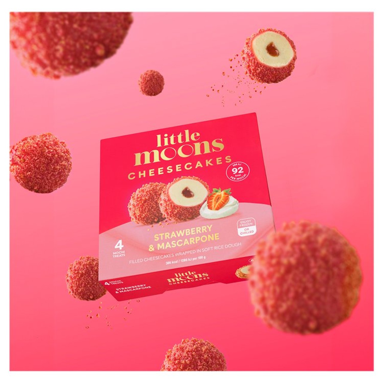 Little Moons Strawberry & Mascarpone Cheesecake Mochi - Morrisons ...