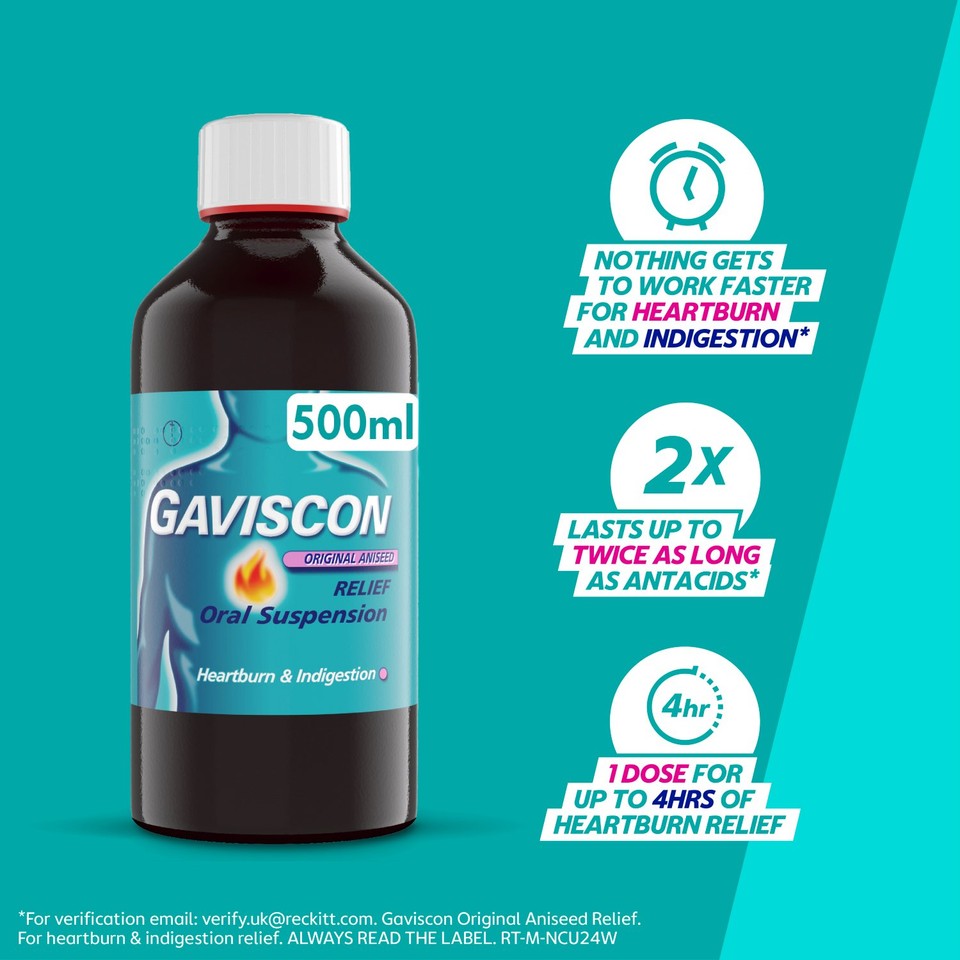Gaviscon Liquid Original Aniseed 500ml - Morrisons Online Groceries ...