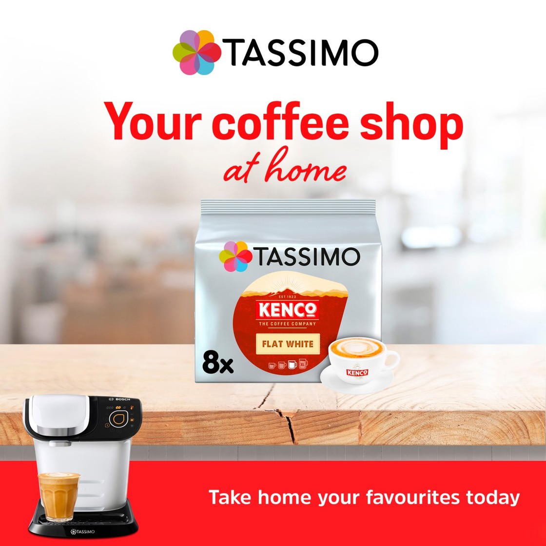 Tassimo Kenco Flat White Coffee Pods x8 - Morrisons Online Groceries ...