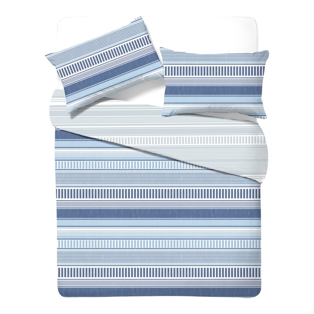 Nutmeg Home Easy Care Coastal Stripe Duvet Set Double - Morrisons ...