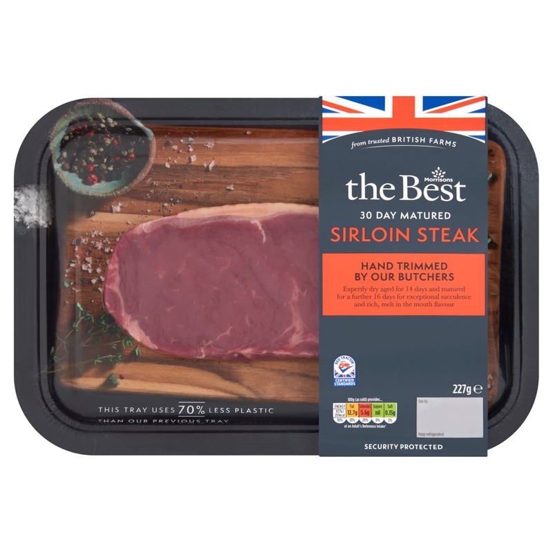 Morrisons The Best On Market Street Sirloin Steak 227g - Morrisons ...