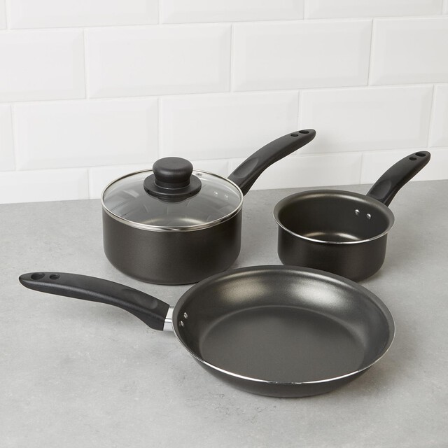 Home Essentials 3 Piece Pan Set - Morrisons Online Groceries & Offers