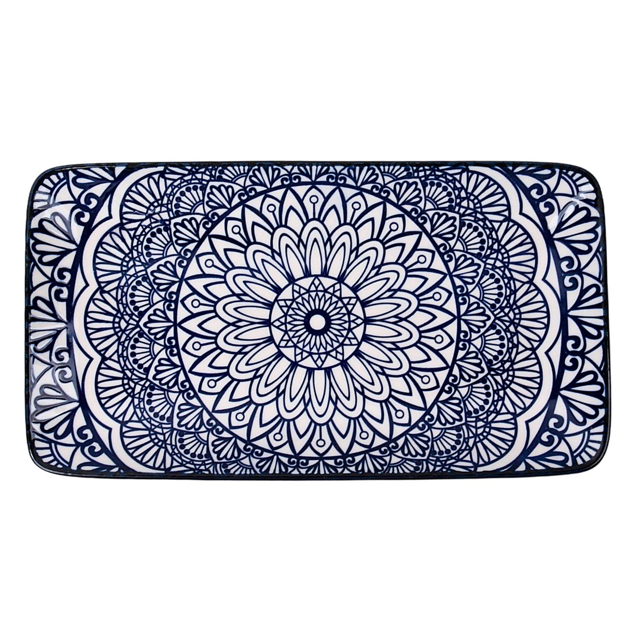 Nutmeg Home Tranquility Pad Rectangular Navy Platter - Morrisons Online ...