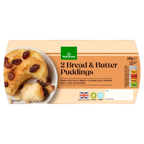 Morrisons 2 Bread & Butter Puddings 240g - Morrisons Online Groceries ...
