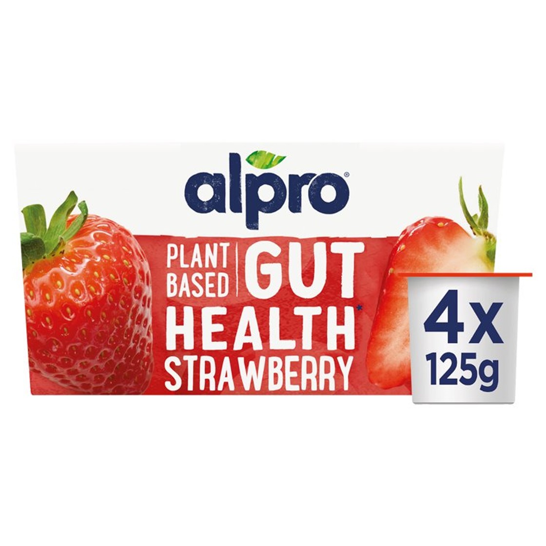 Alpro Strawberry Gut Health Yogurt 4 x 125g - Morrisons Online ...