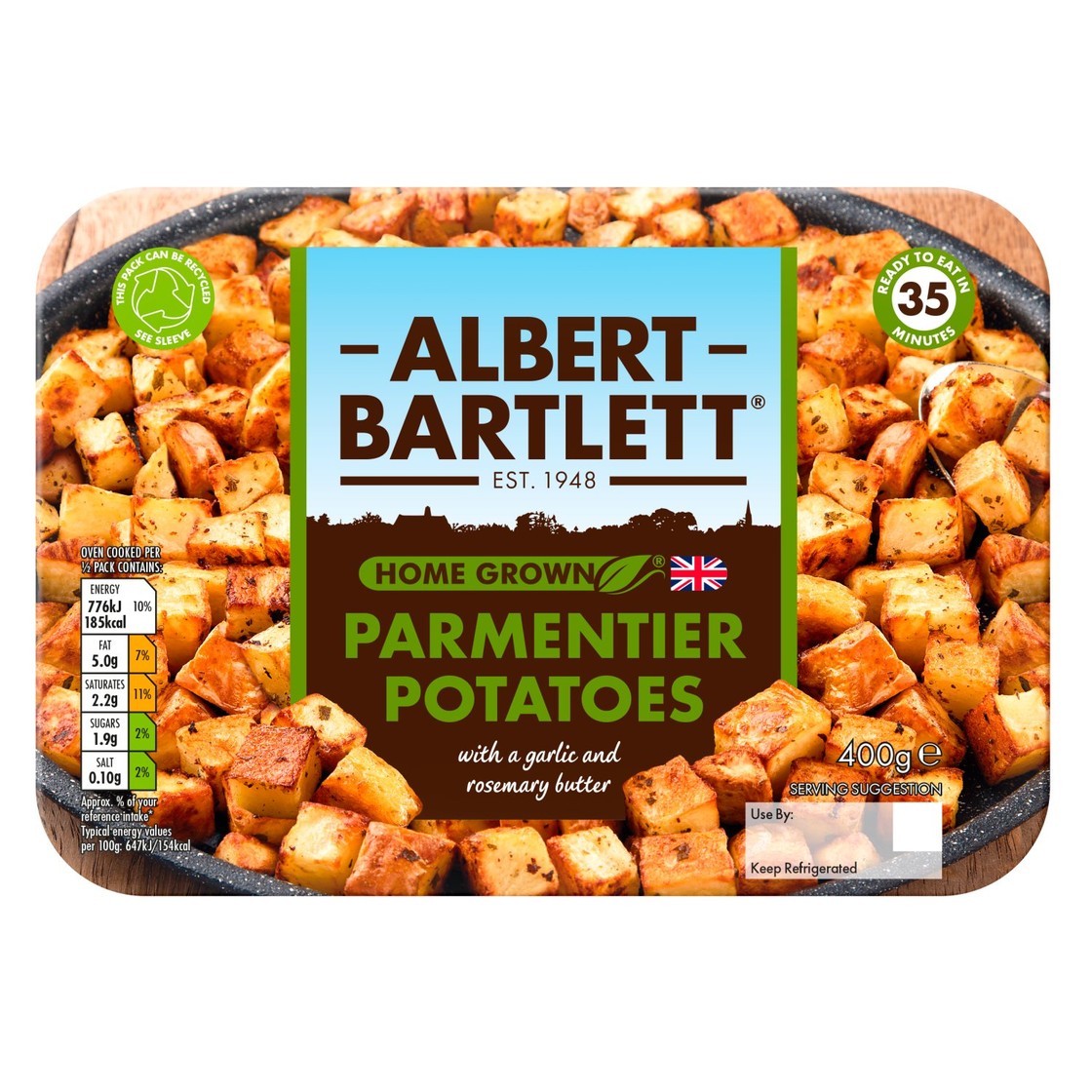 Albert Bartlett Parmentier Potatoes with Garlic & Rosemary Butter 400g ...