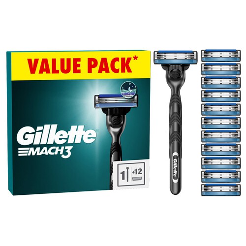 Gillette Mach3 Value Pack Razor + 11 Blades - Morrisons Online ...
