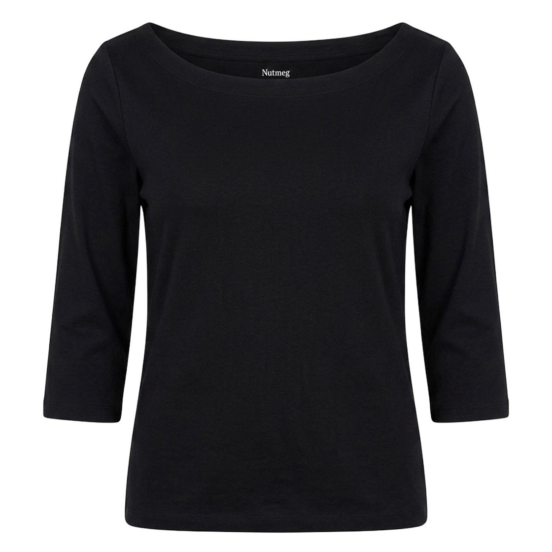 Nutmeg Ladies Size 12 Black 3/4 Sleeve Bardot Top - Morrisons Online ...