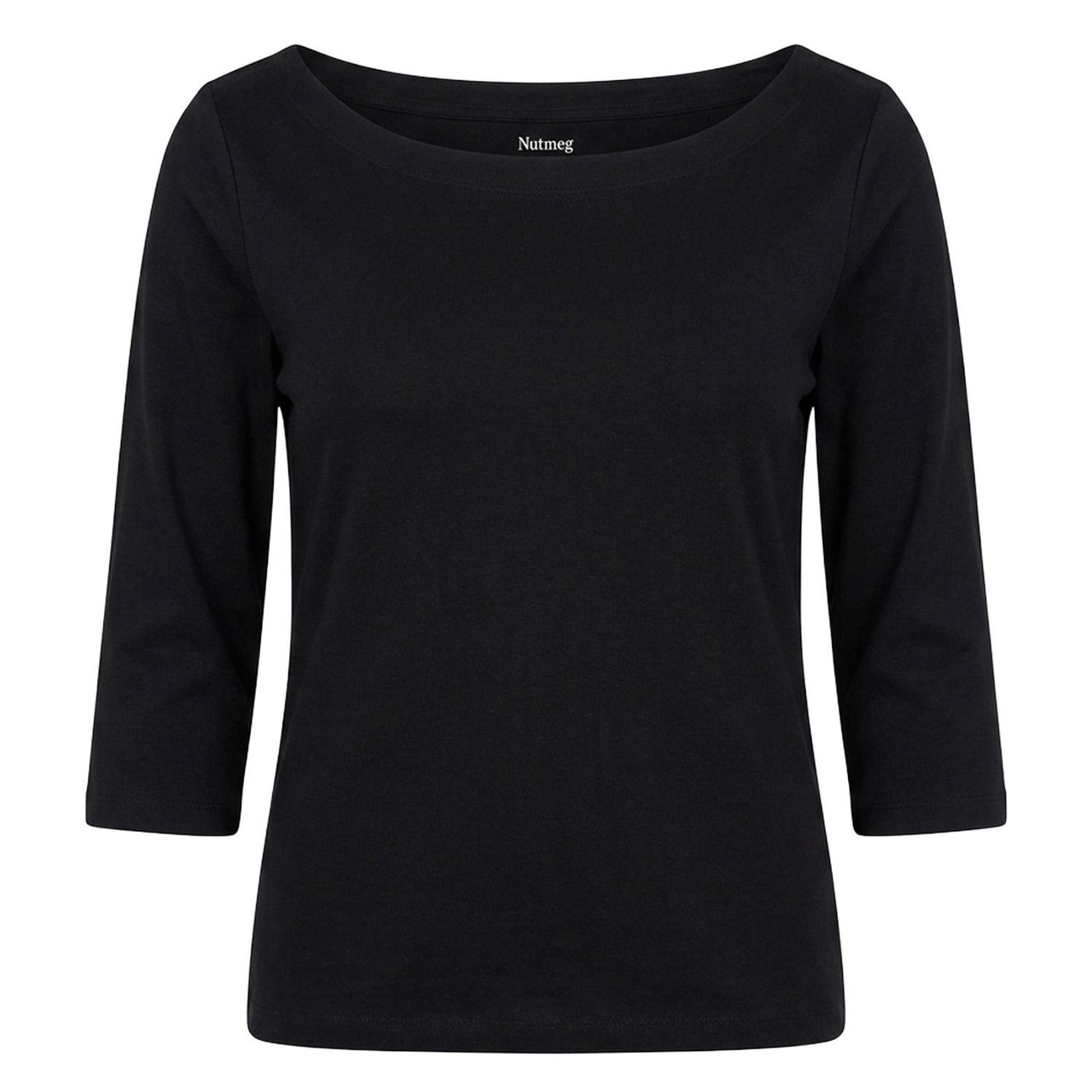 Nutmeg Ladies Size 12 Black 3/4 Sleeve Bardot Top - Morrisons Online ...