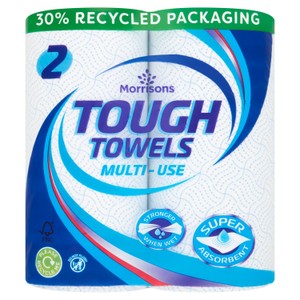 Morrisons Tough Towels Kitchen Roll 2 Pack - Morrisons Online Groceries ...