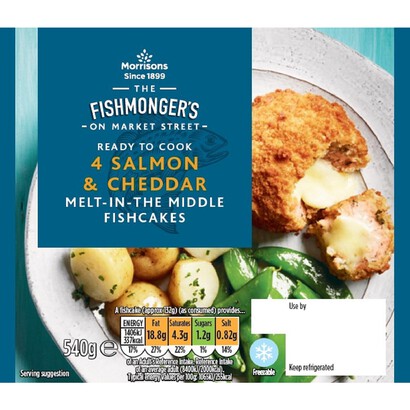 Morrisons Salmon & Cheddar Melt in the Middle Fishcakes - Morrisons ...