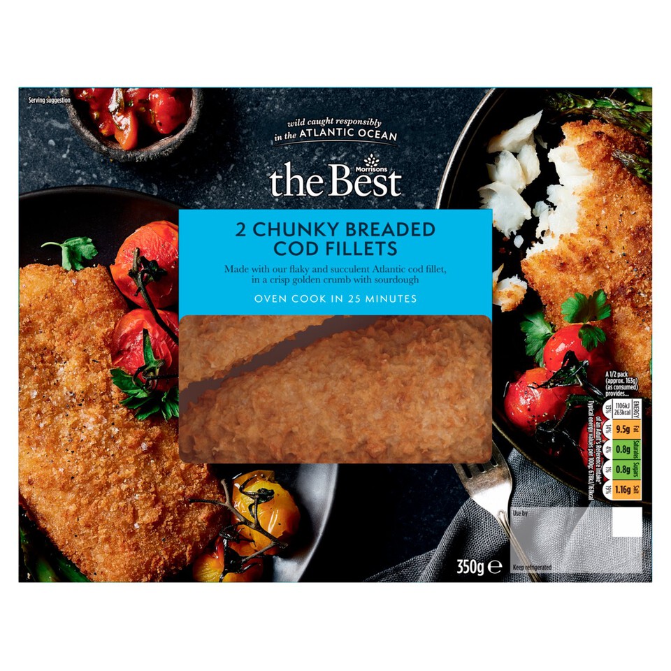 Morrisons The Best 2 Breaded Chunky Cod Fillets - Morrisons Online Groceries & Offers