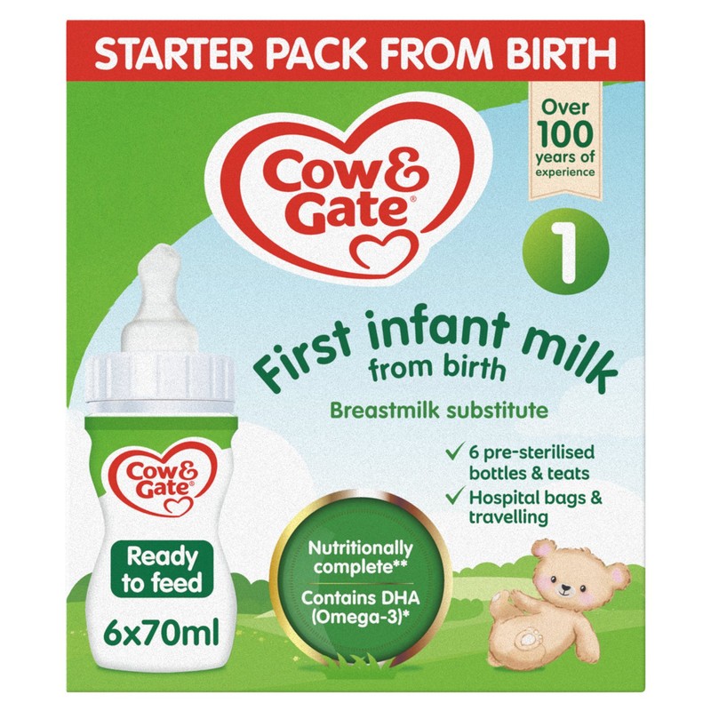 Cow & Gate 1 First Baby Milk Formula Liquid Starter Pack from Birth ...