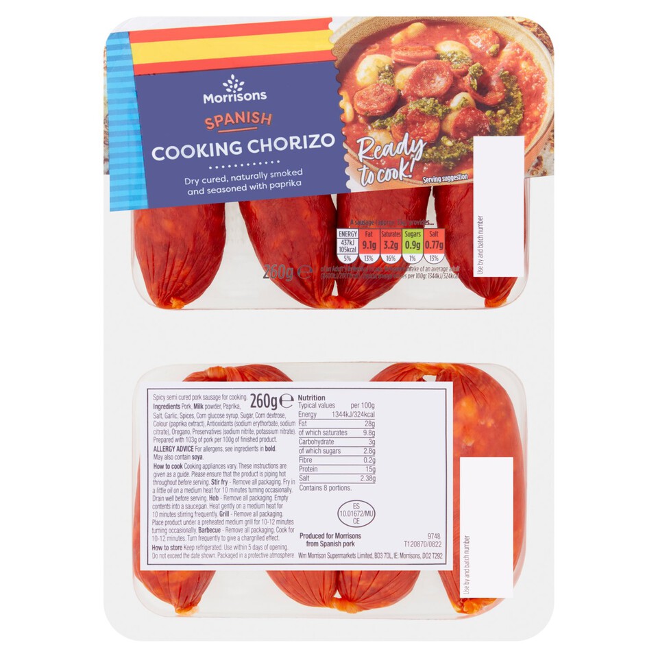 Morrisons Cooking Spanish Chorizo - Morrisons Online Groceries & Offers
