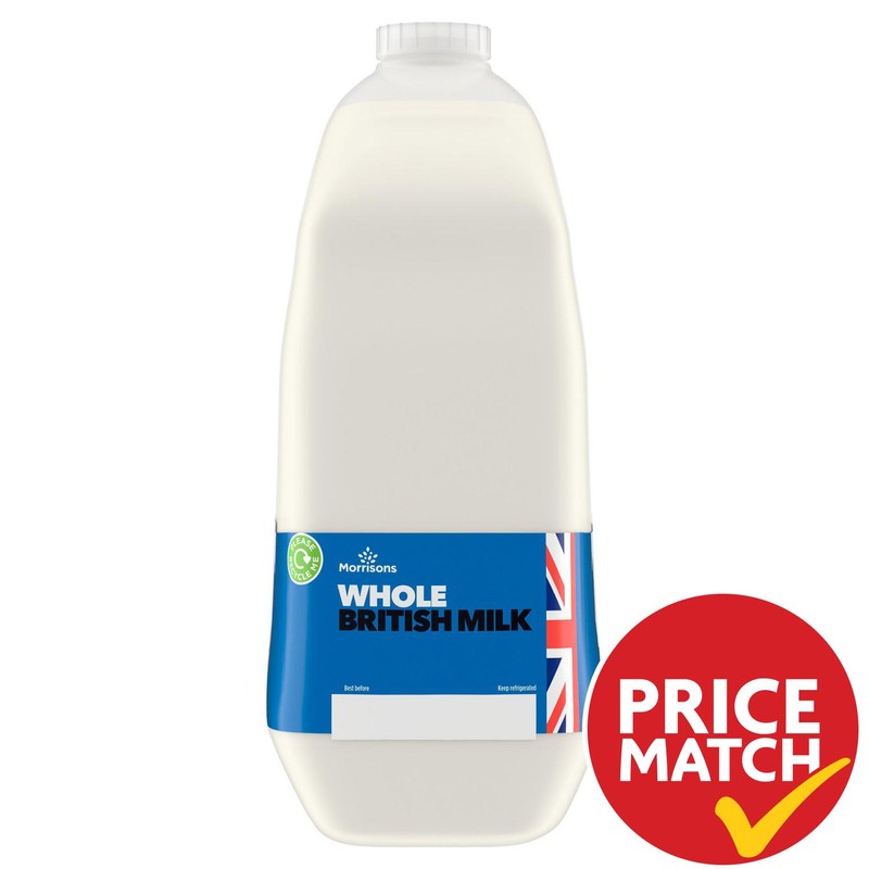 Morrisons British Whole Milk 6 Pints - Morrisons Online Groceries & Offers