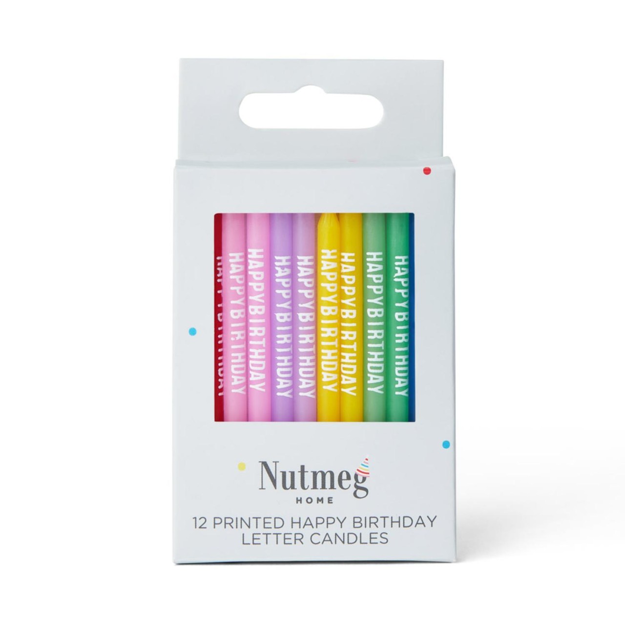 Nutmeg Happy Birthday Printed Candles - Morrisons Online Groceries & Offers
