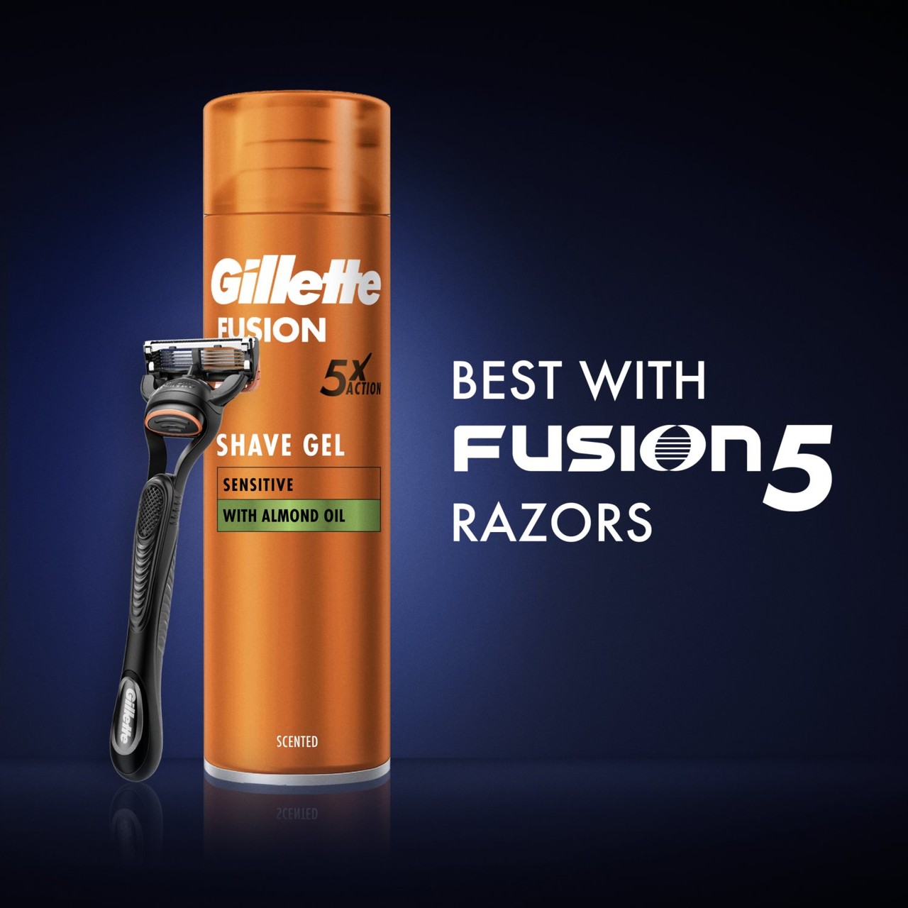 Gillette Fusion Sensitive Skin Shaving Gel With Almond Oil - Morrisons ...