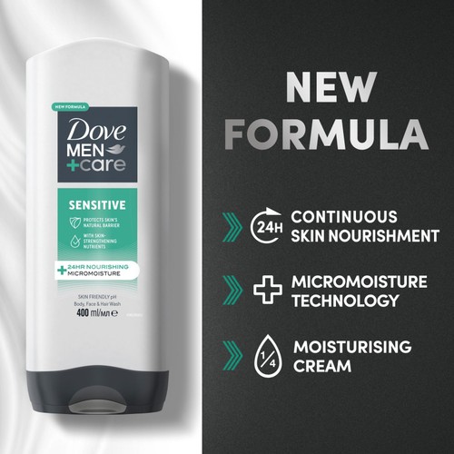Dove Men Body Wash Sensitive Shield 400ml - Morrisons Online Groceries ...