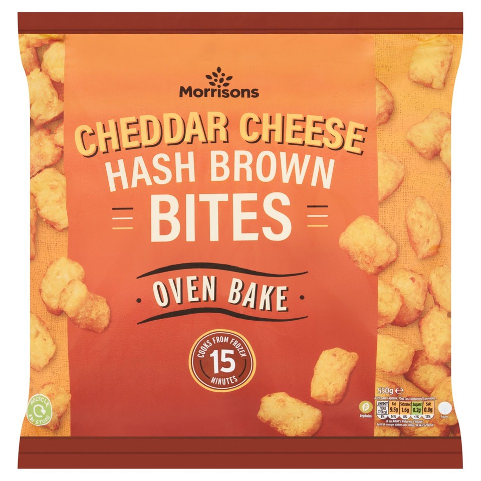 Morrisons Cheddar Cheese Hash Brown Bites - Morrisons Online Groceries ...