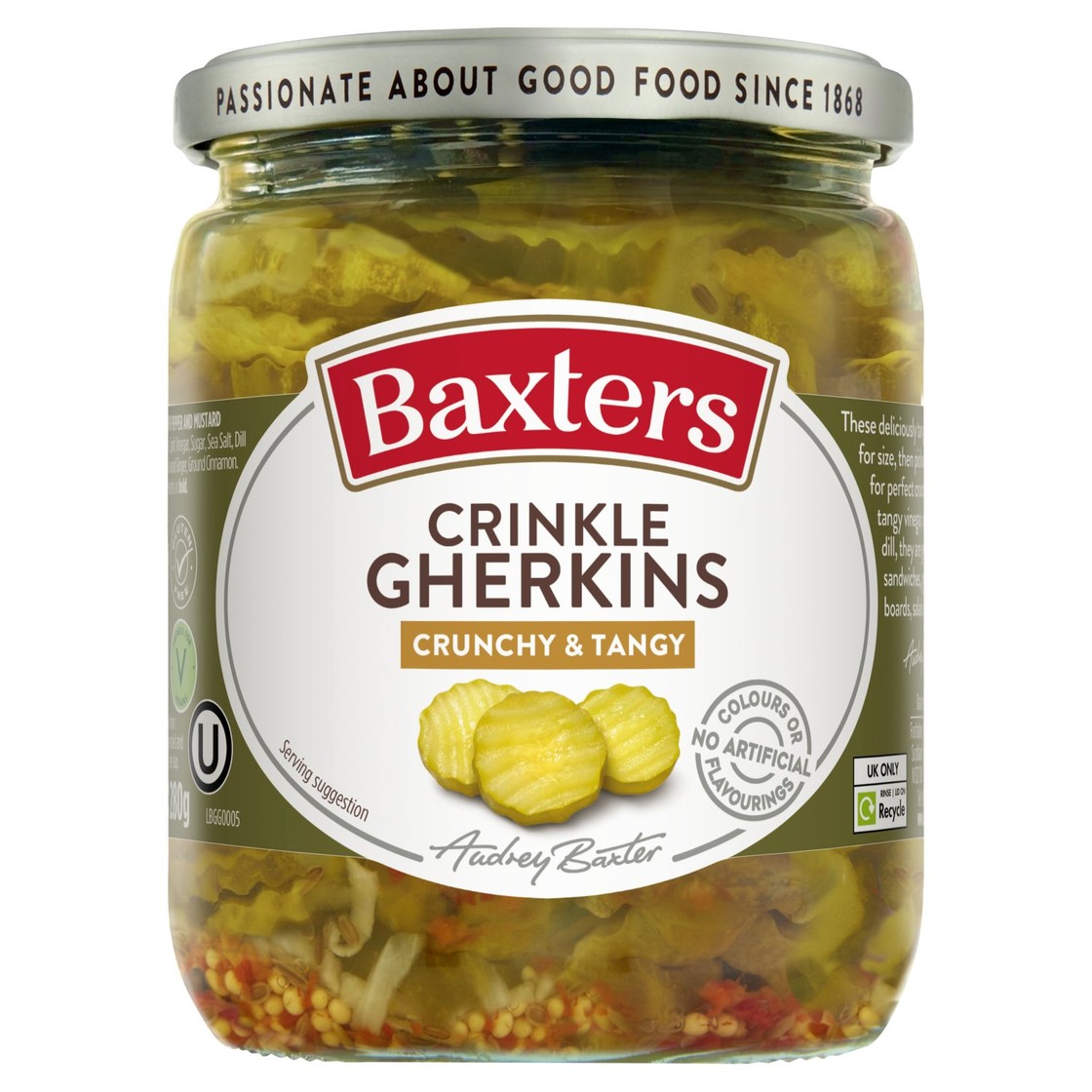 Baxters Crinkle Gherkins 500g - Morrisons Online Groceries & Offers