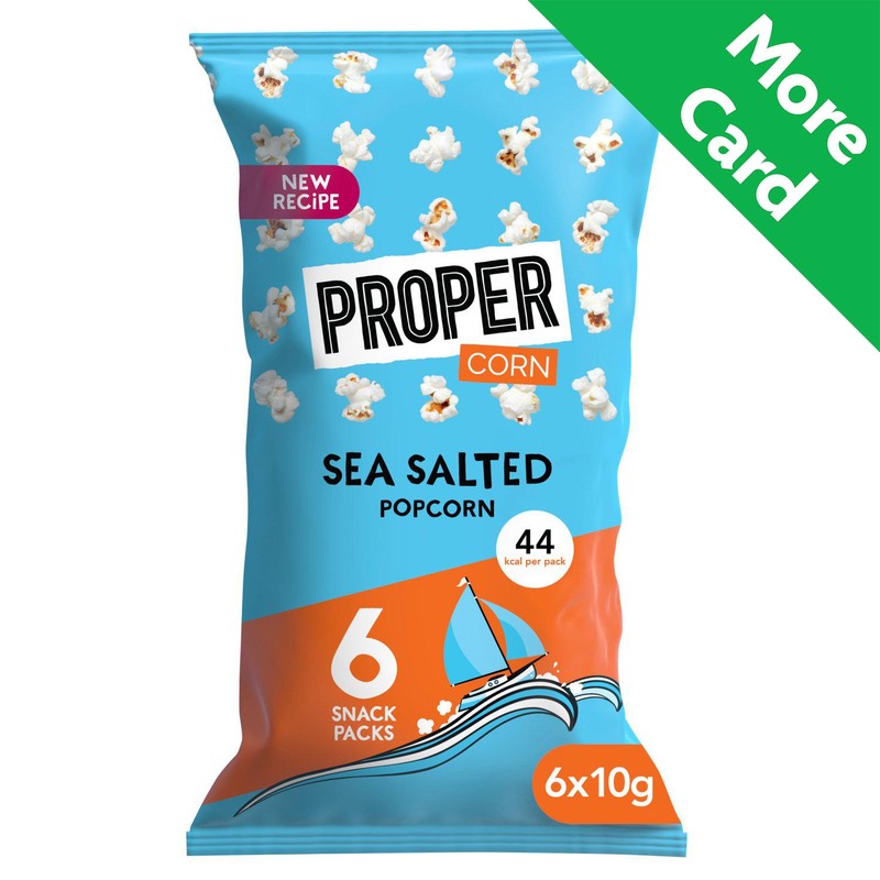 Proper Corn Lightly Sea Salted Popcorn 6x10g - Morrisons Online ...