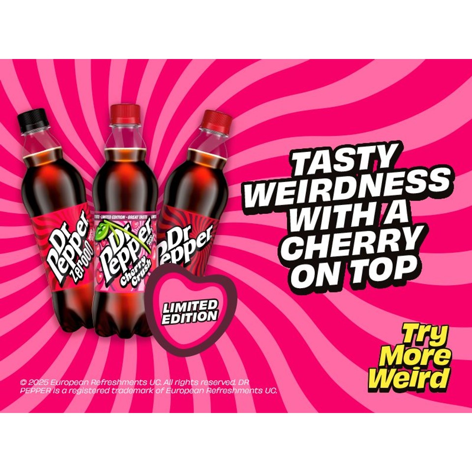 Dr Pepper Zero Cherry Crush 500ml - Morrisons Online Groceries & Offers