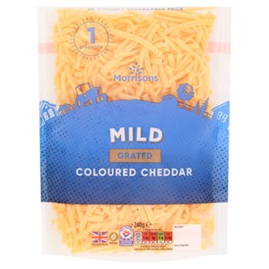 Morrisons Grated Mild Coloured Cheddar 240g - Morrisons Online ...