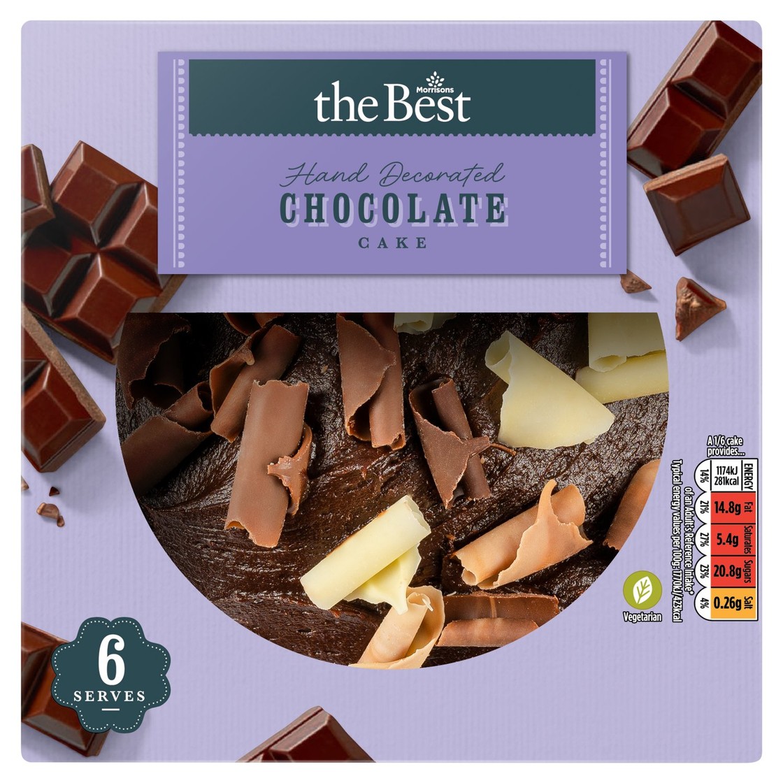 Morrisons The Best Hand Decorated Belgian Chocolate Cake Serves 6 ...