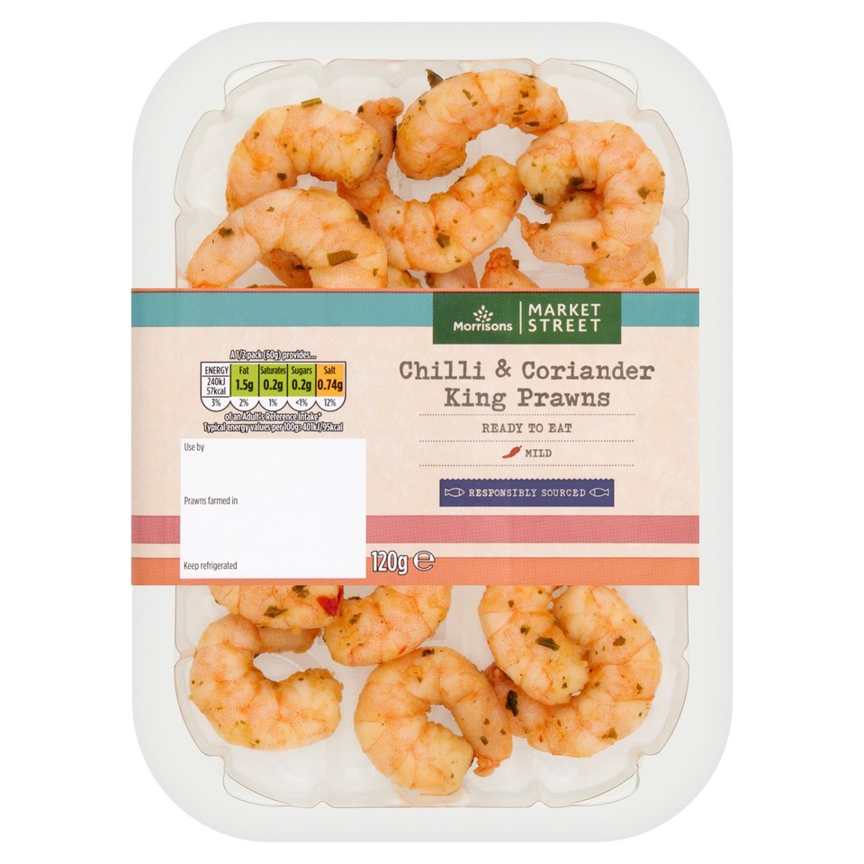 Morrisons Chilli & Coriander Marinated King Prawns - Morrisons Online ...