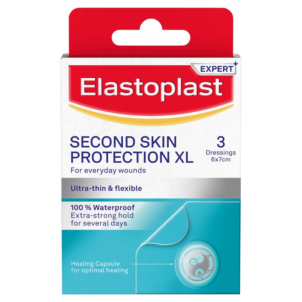 Elastoplast Second Skin Protection Faster Healing XL Dressings 3 Pack ...