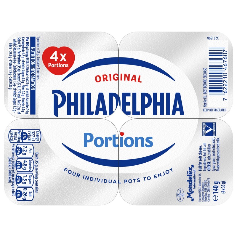 Philadelphia Original Soft Cream Cheese Snacks Mini Tubs 4x35g ...