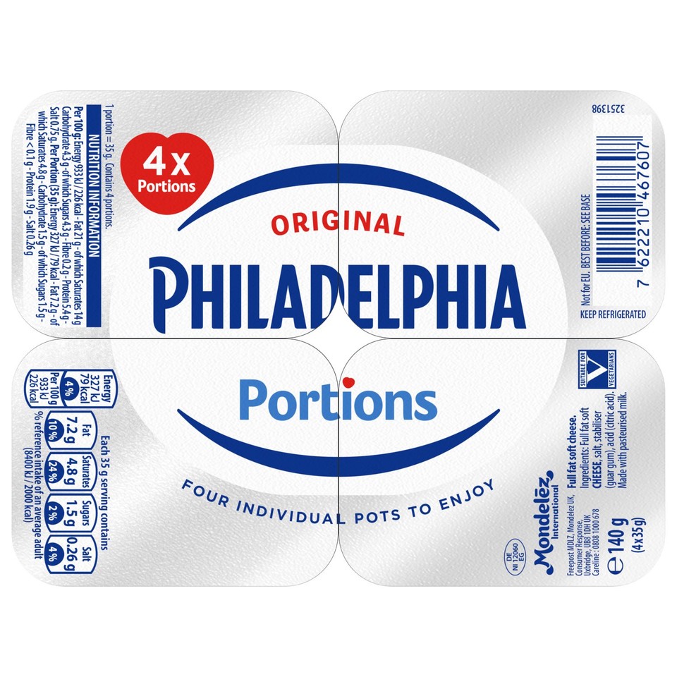 Philadelphia Original Soft Cream Cheese Snacks Mini Tubs 4x35g ...