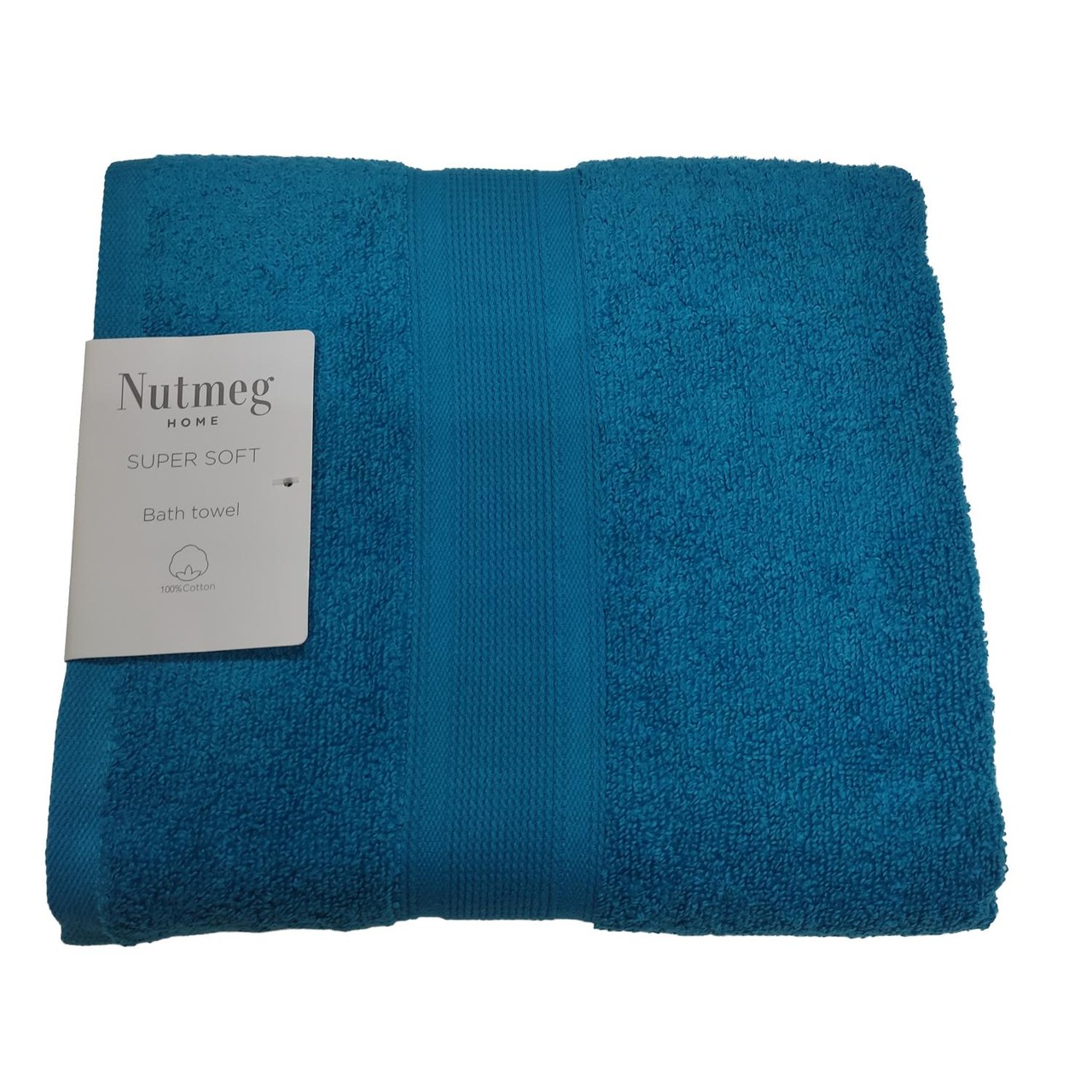 Nutmeg Home Supersoft Cotton Bath Towel Blue Teal - Morrisons Online ...