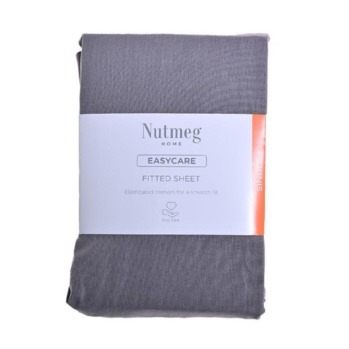 Nutmeg Home Easycare Graphite Fitted Sheet Single - Morrisons Online ...