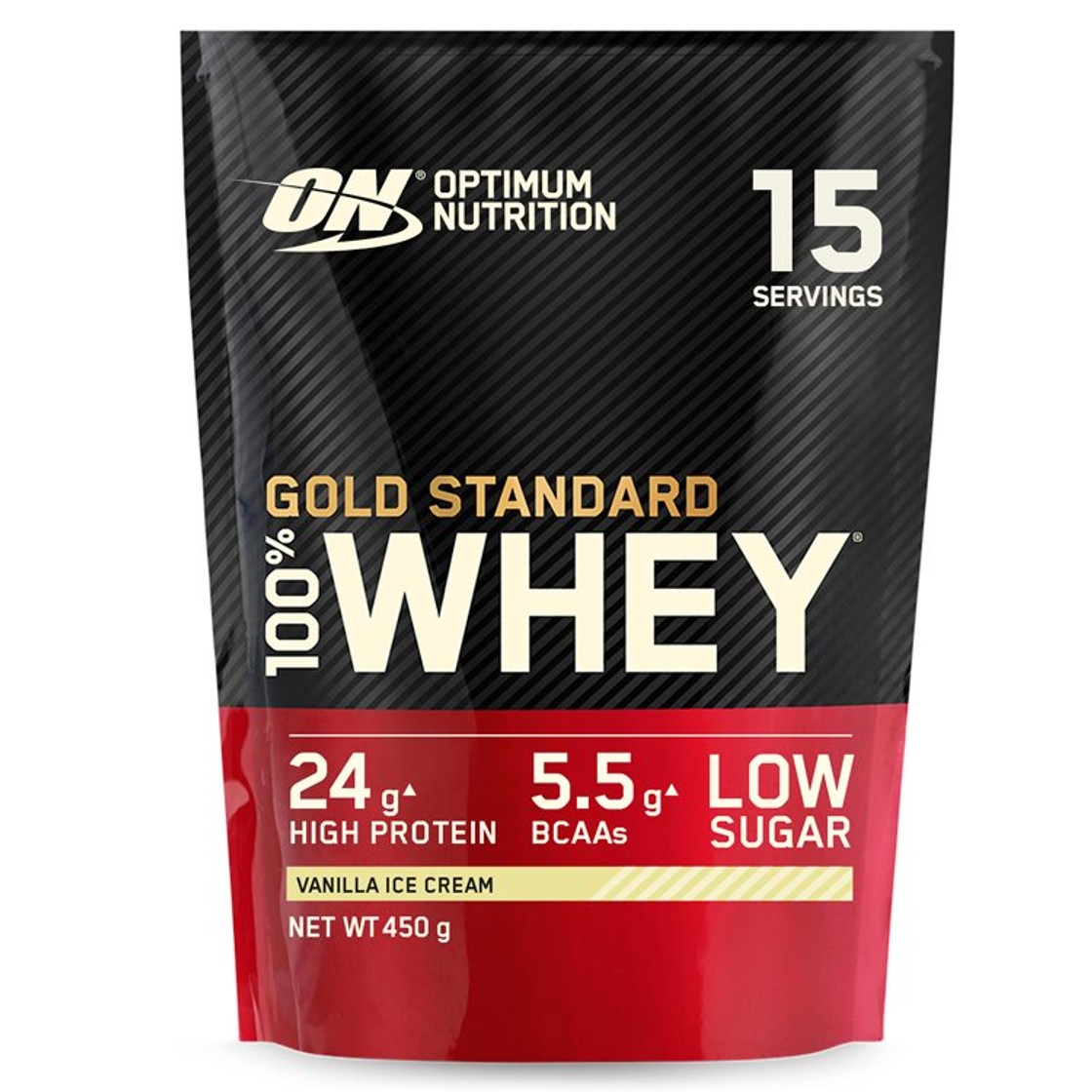 Optimum Nutrition Whey Protein Powder, Vanilla Ice Cream Flavour 450g ...