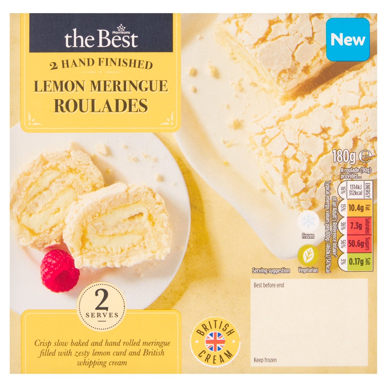 Morrisons The Best 2 Hand Finished Lemon Meringue Roulades 180g ...